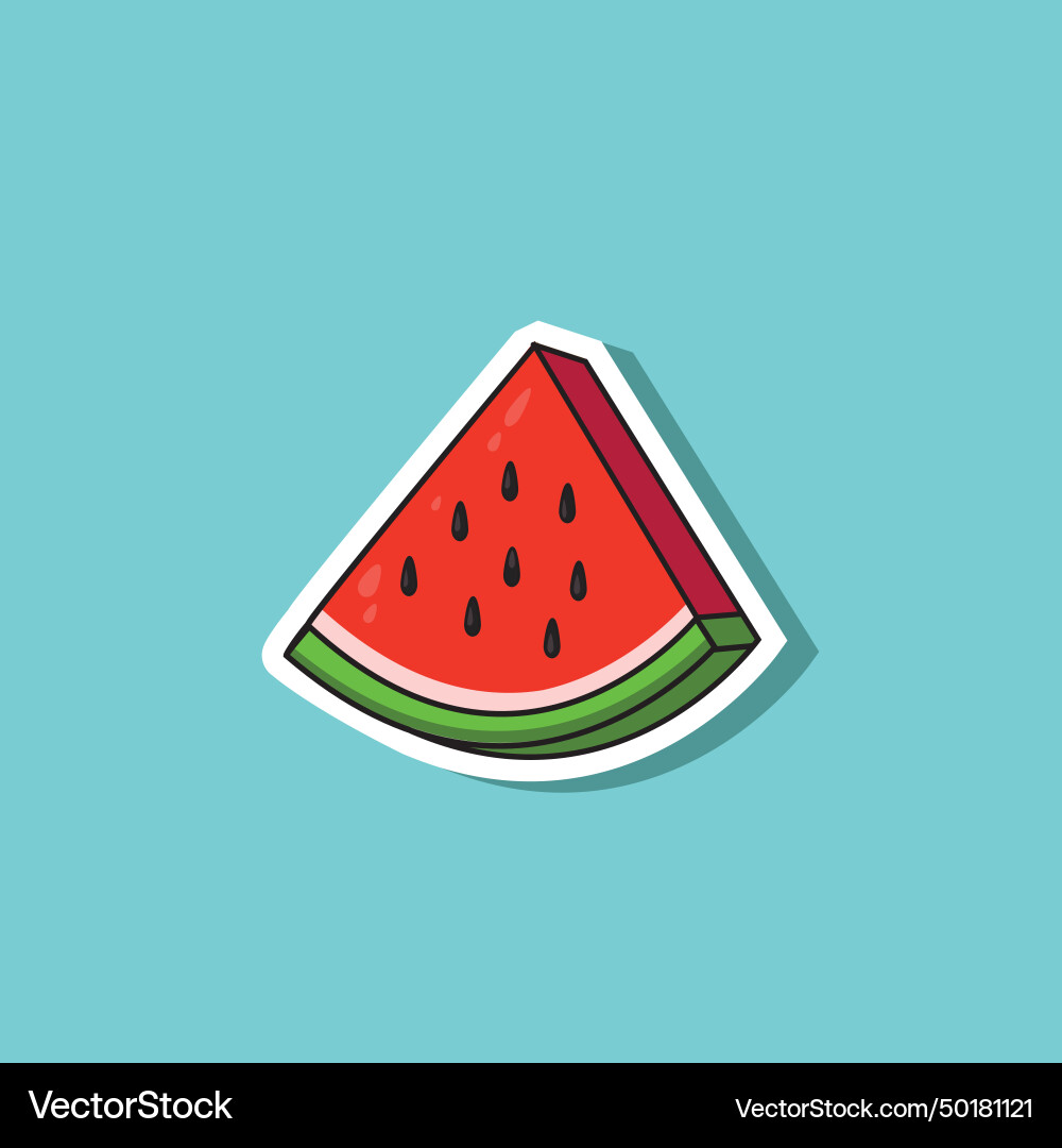 Watermelon sticker Royalty Free Vector Image - VectorStock