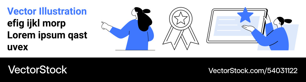 Achievement and recognition visuals with award Vector Image