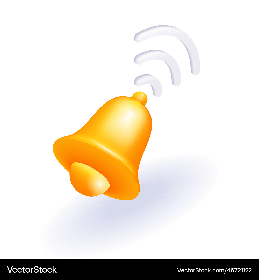 Isometric 3d call notification icon and alarm Vector Image