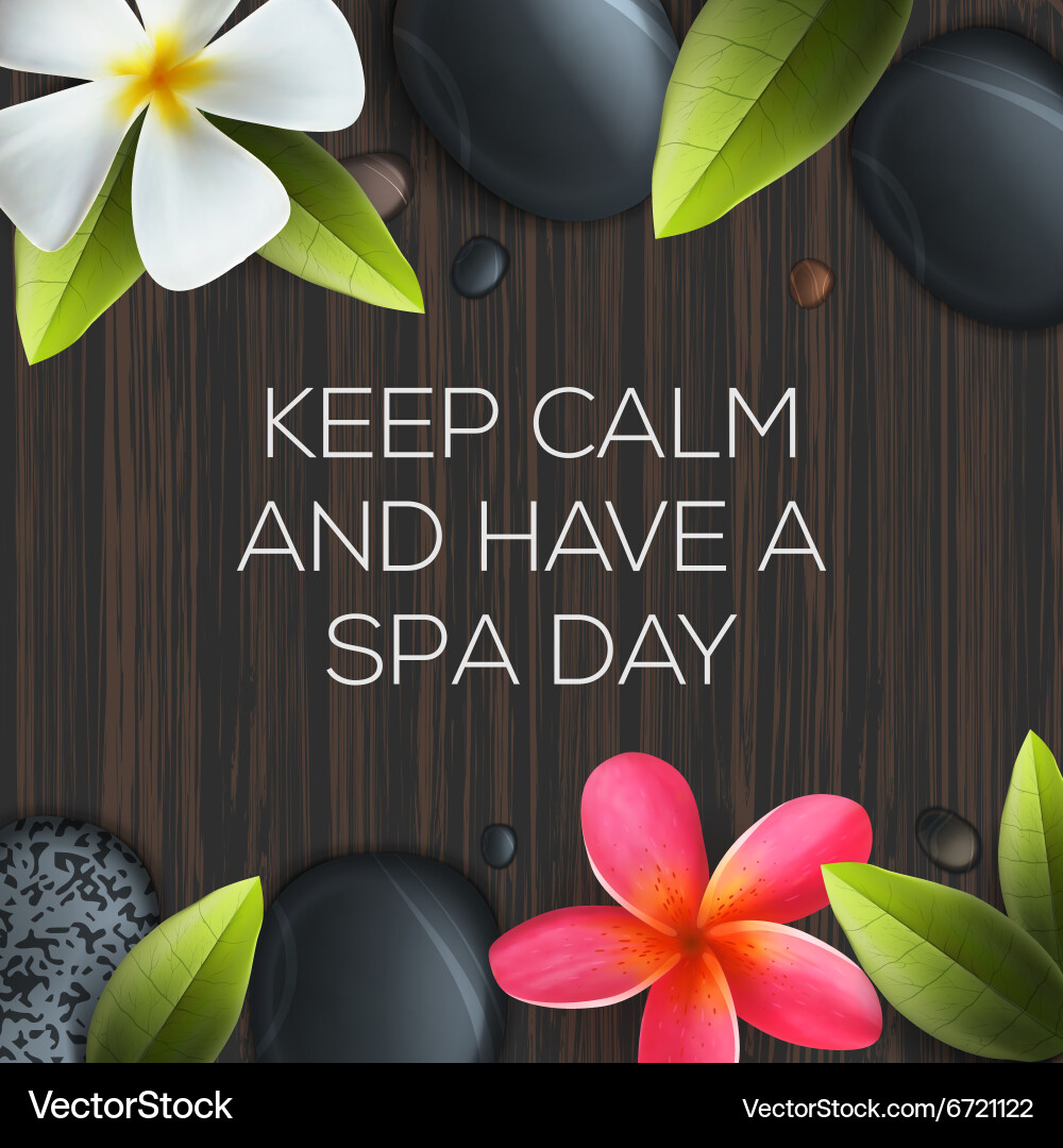 Keep calm and have a spa day Royalty Free Vector Image