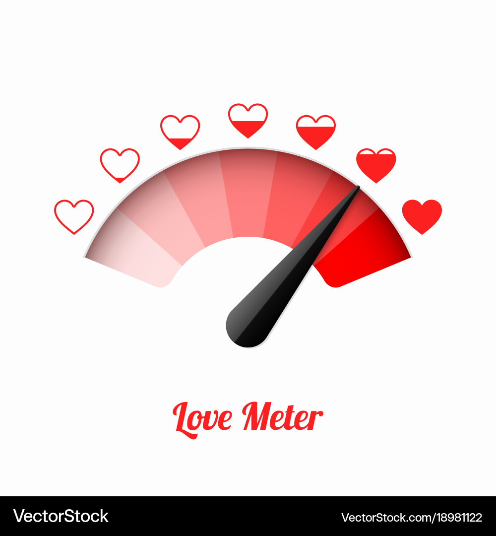 Love meter valentines day card design element Vector Image