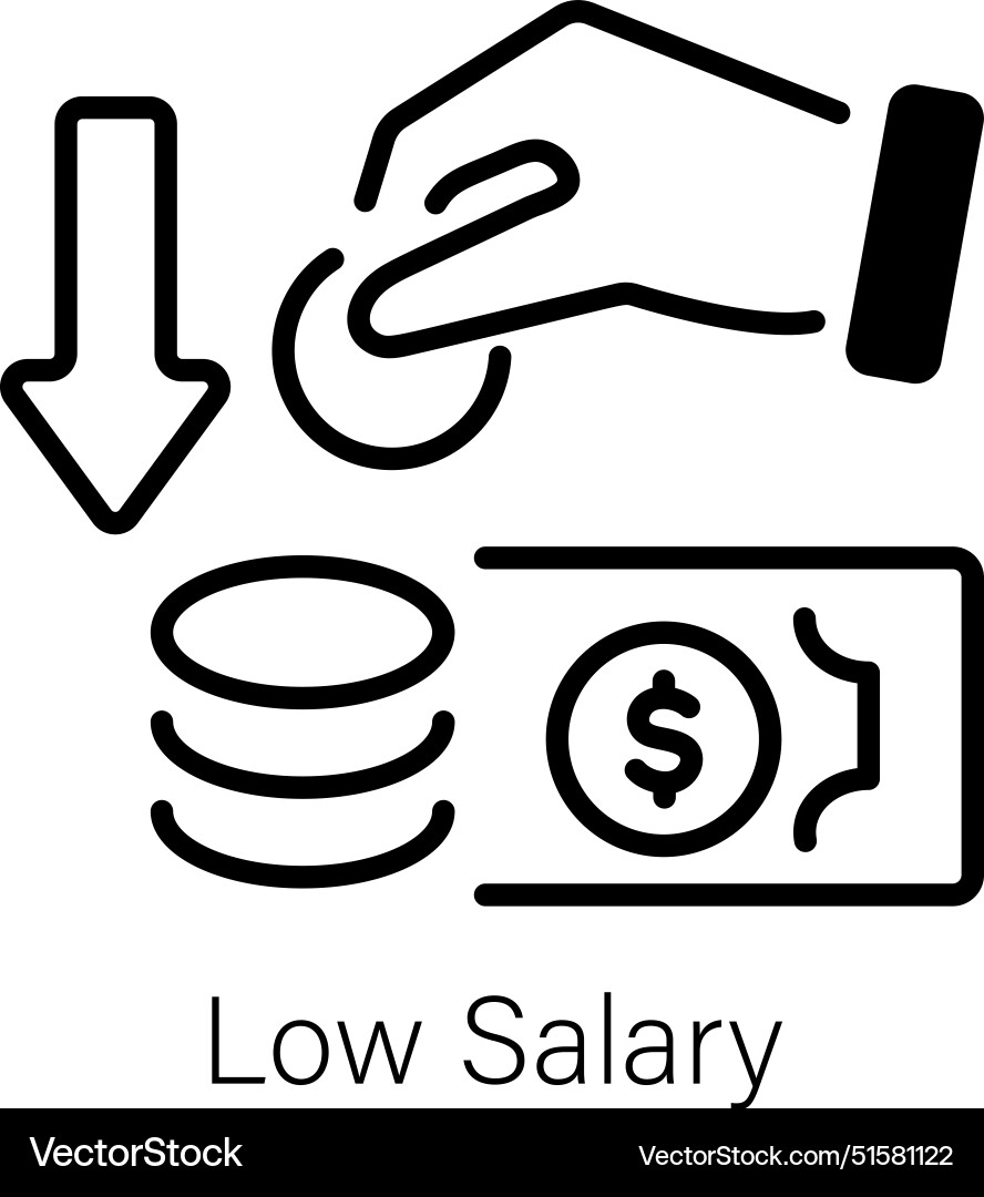 Low salary Royalty Free Vector Image - VectorStock