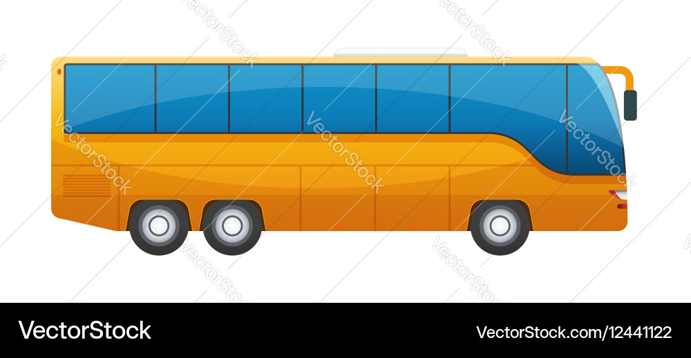 Orange big tour bus isolated on white background Vector Image