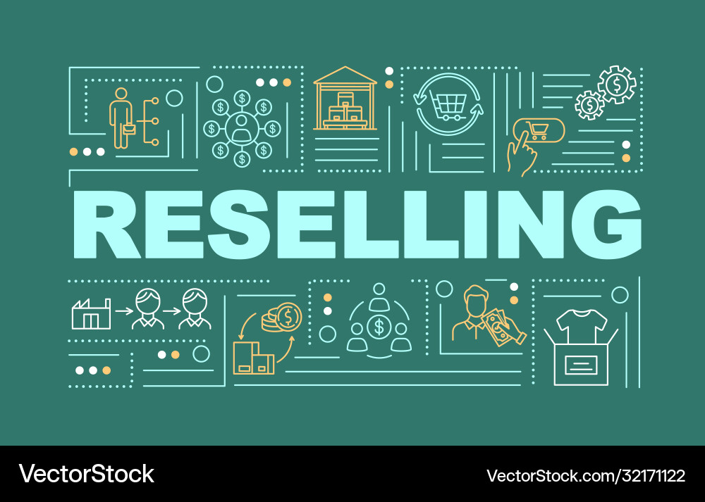 Reselling word concepts banner Royalty Free Vector Image