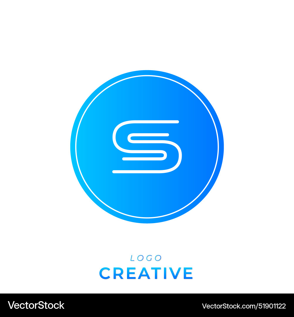 S creative logo design minimal class Royalty Free Vector