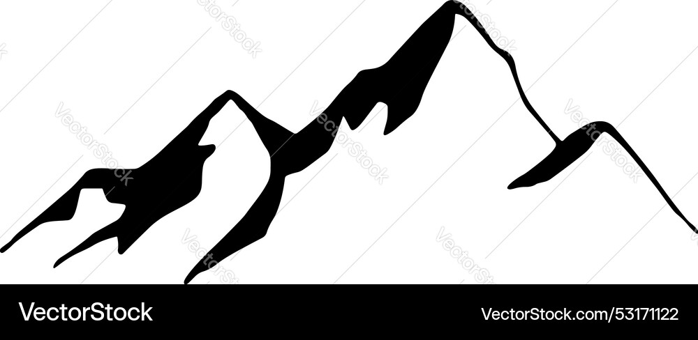 Single mountain silhouette Royalty Free Vector Image