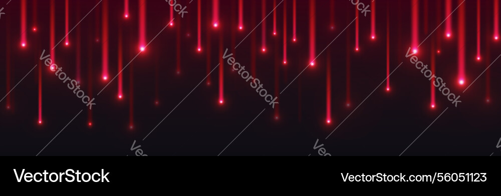 Abstract red meteor rain on black background Vector Image