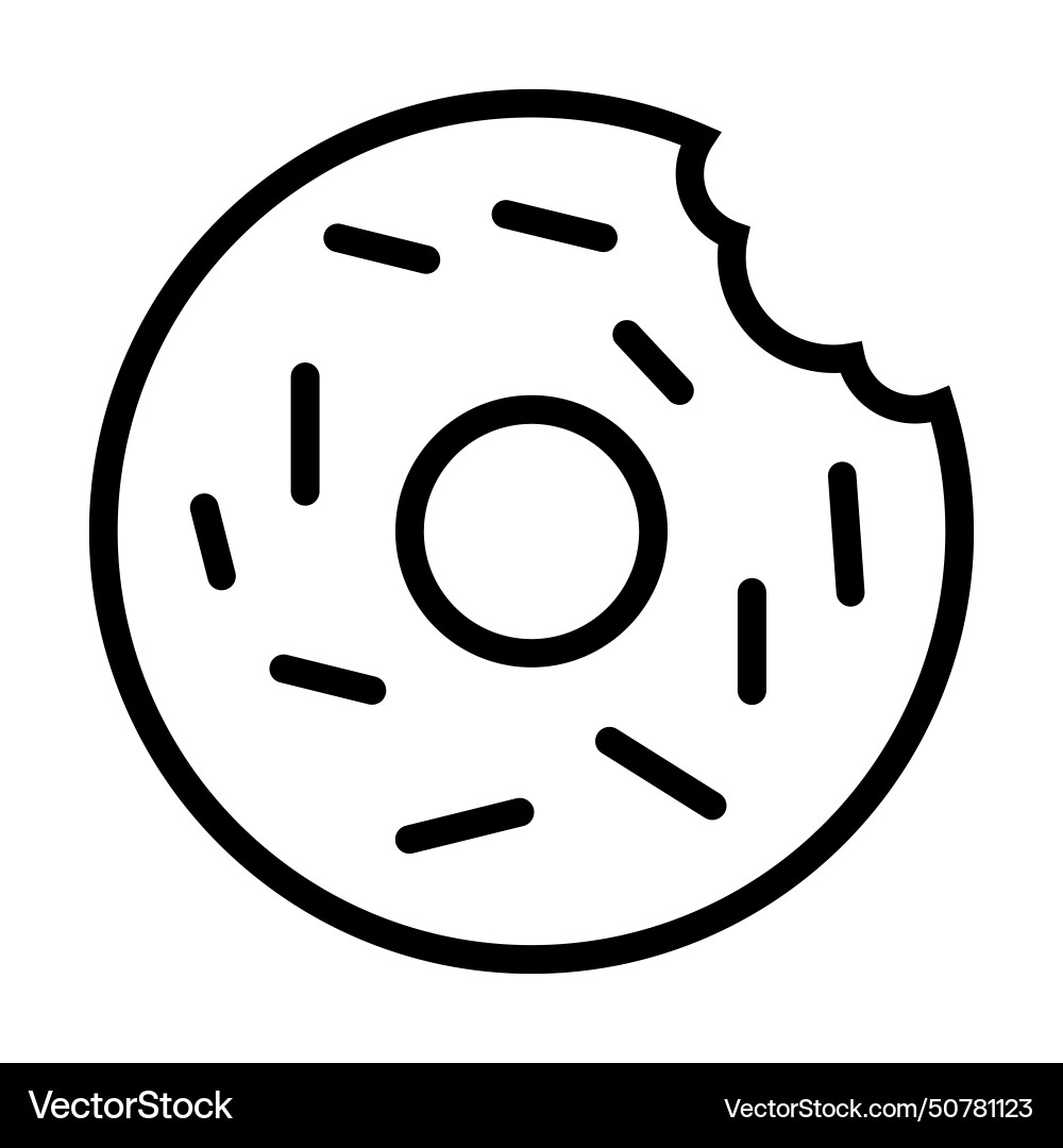 Black donut icon on white background Royalty Free Vector