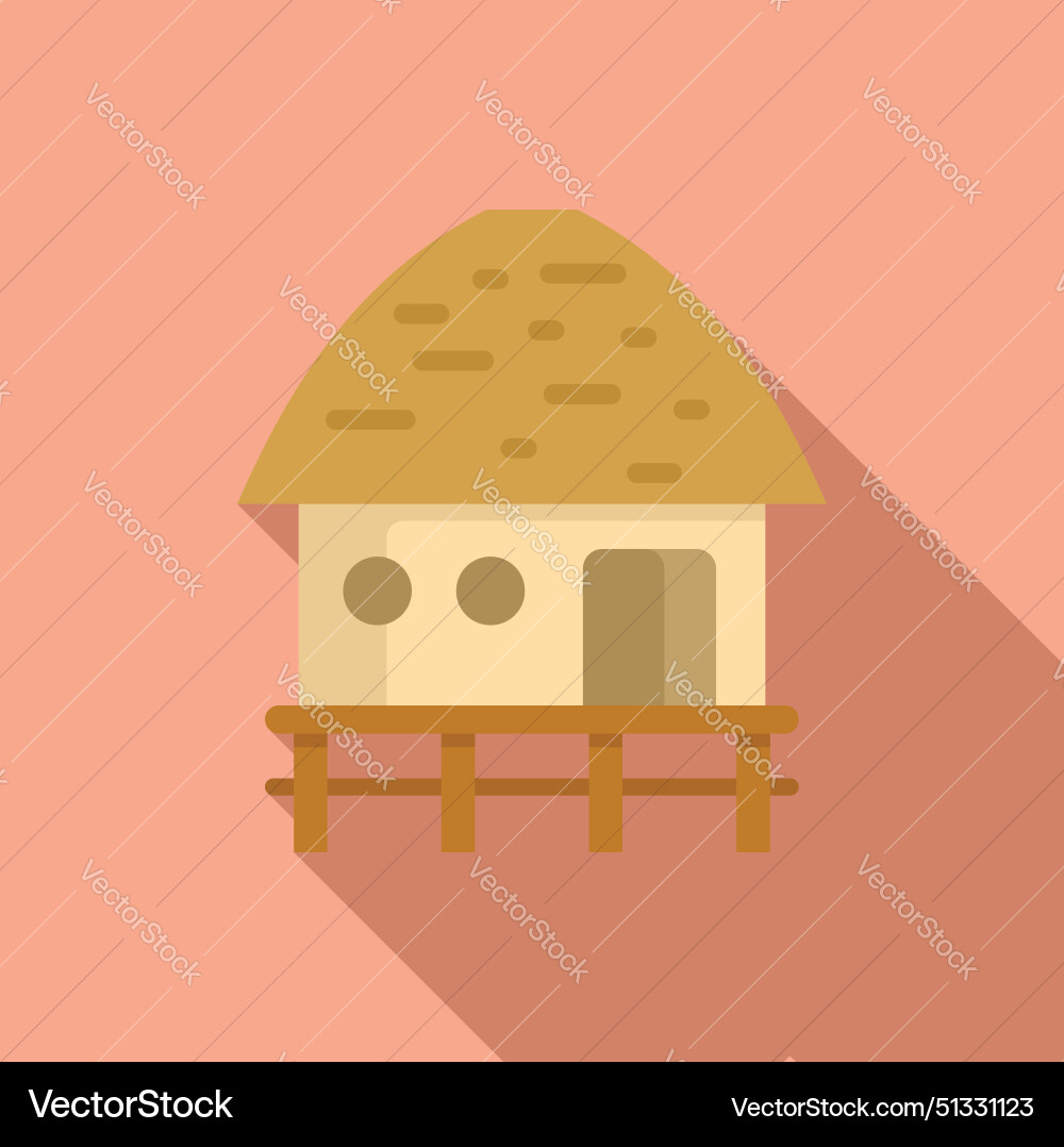 Cartoon cottage on pink background Royalty Free Vector Image