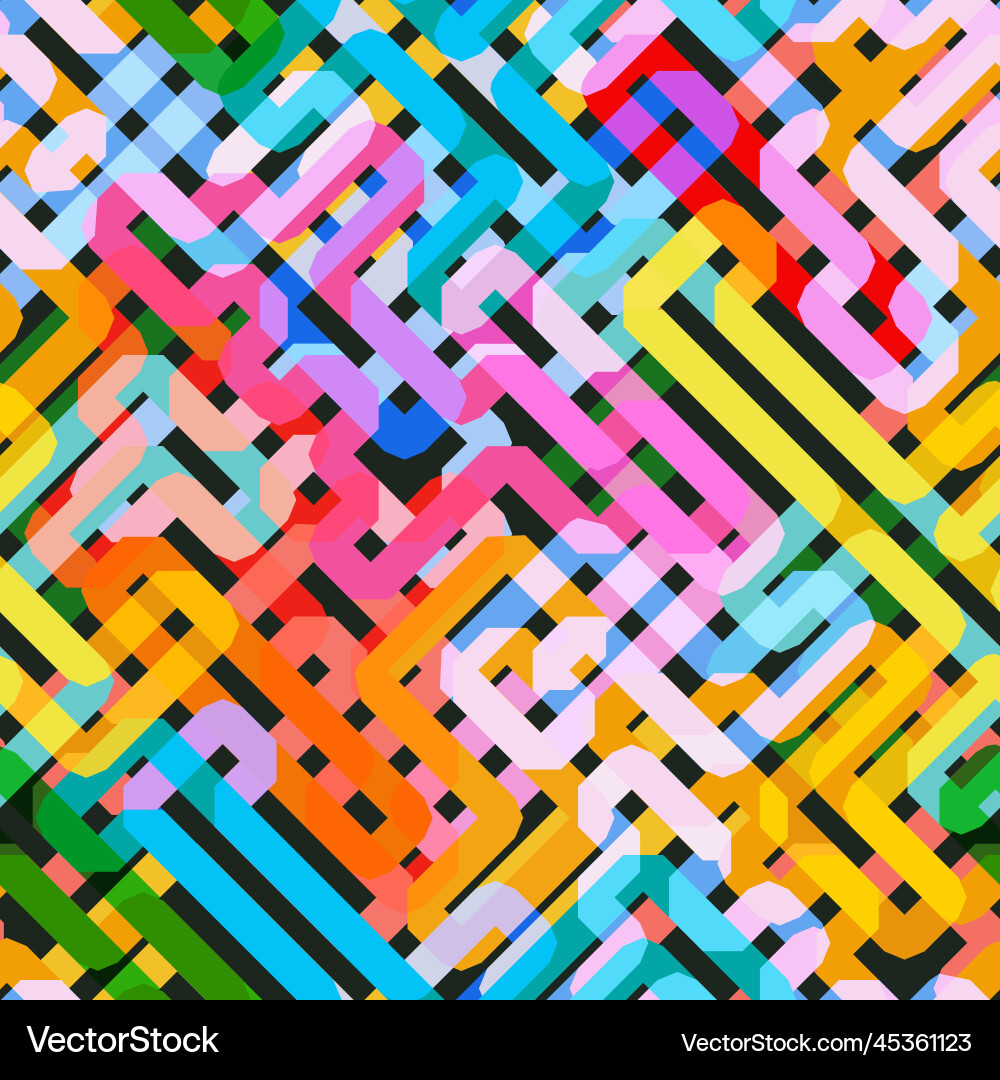 Colorful curved lines seamless texture Royalty Free Vector