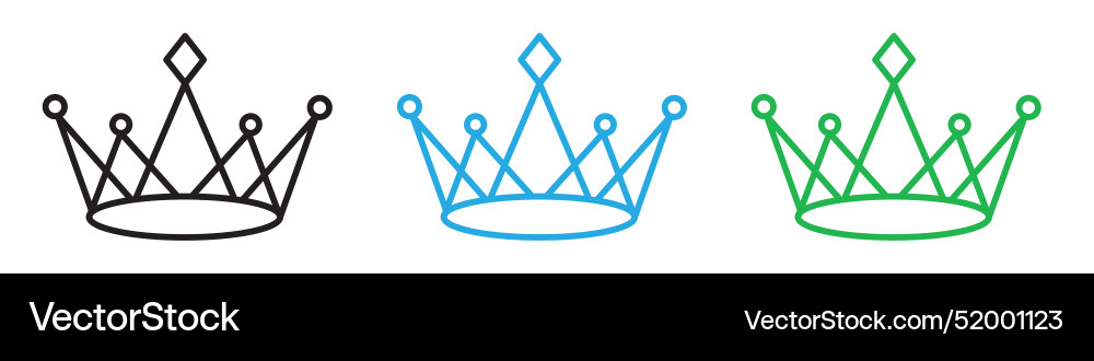 Crown icon line art Royalty Free Vector Image - VectorStock