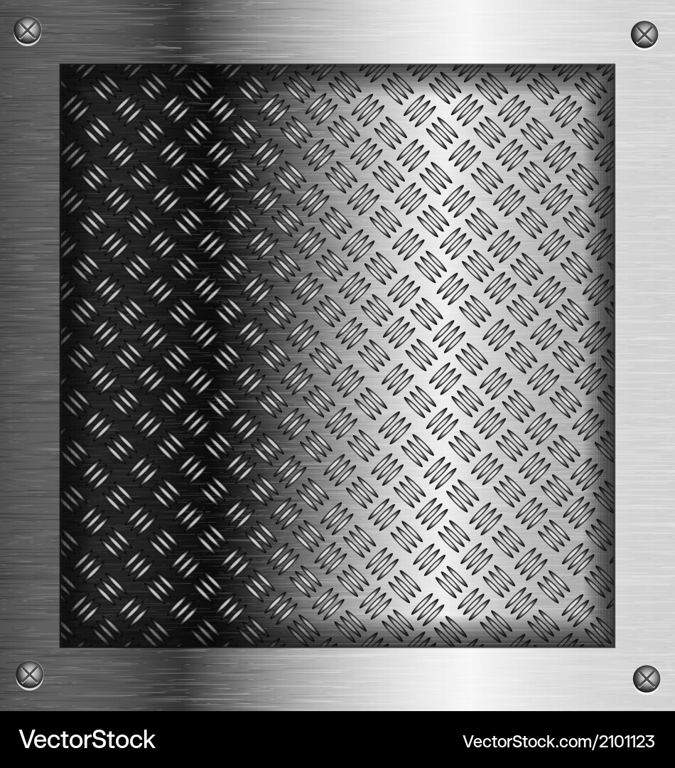 Embossed steel metal frame Royalty Free Vector Image