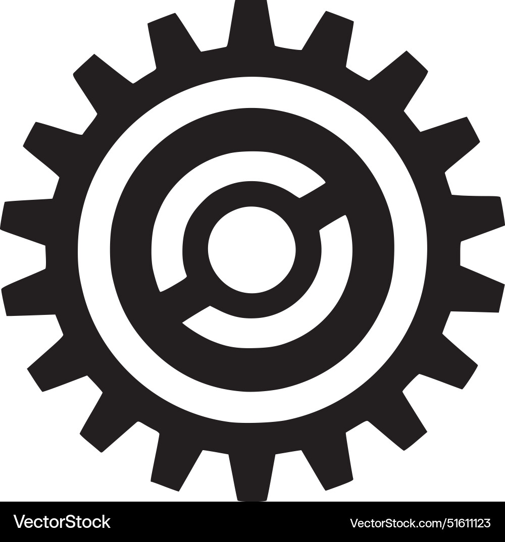 Gear - black and white isolated icon Royalty Free Vector