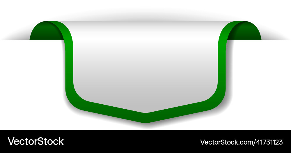 Green banner design on white background Royalty Free Vector