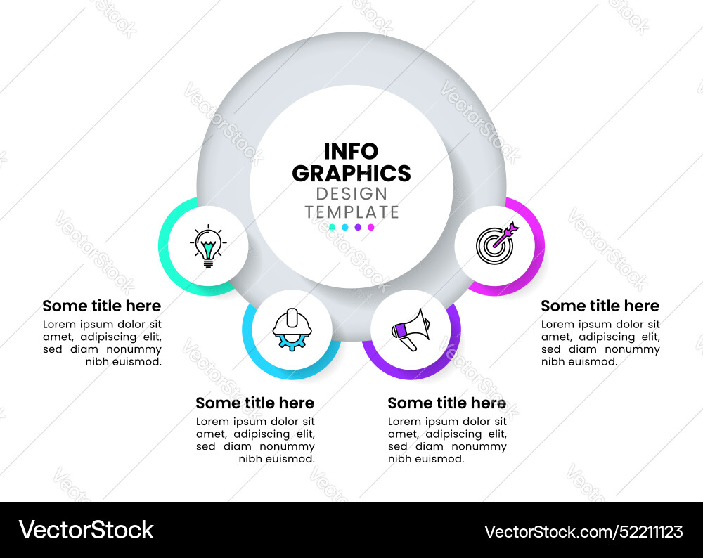 Infographic template circle with 4 steps and icons