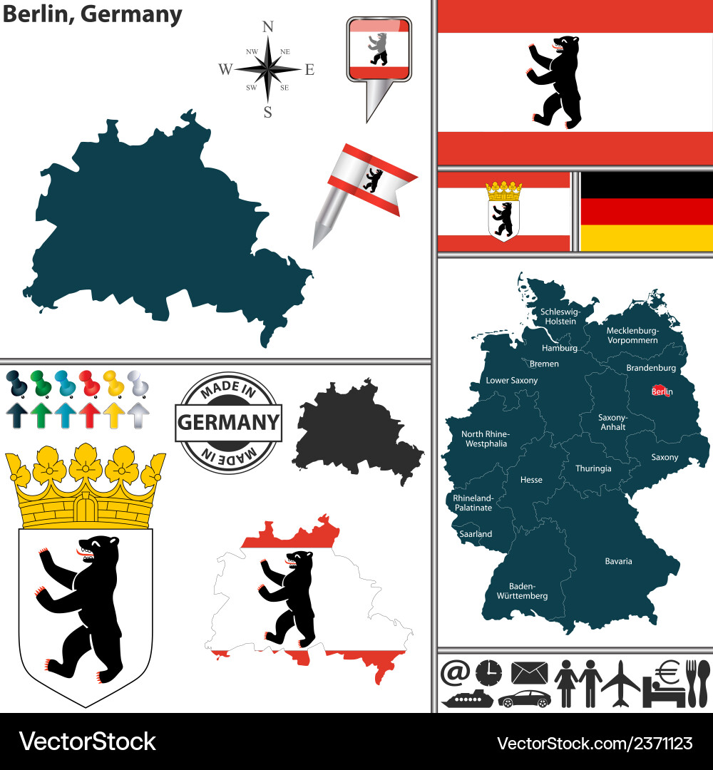 Map of berlin Royalty Free Vector Image - VectorStock