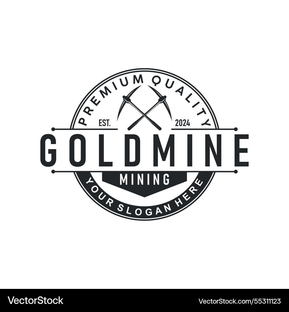 Mountain gold mining logo design with simple – Royalty-Free Vector ...