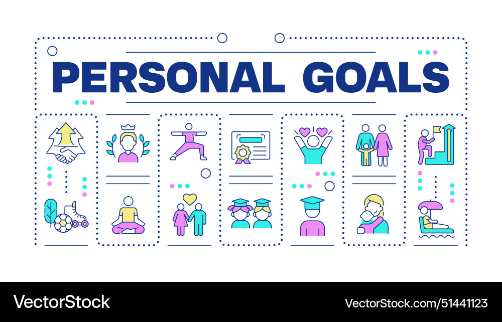 Personal goals word concept isolated on white Vector Image