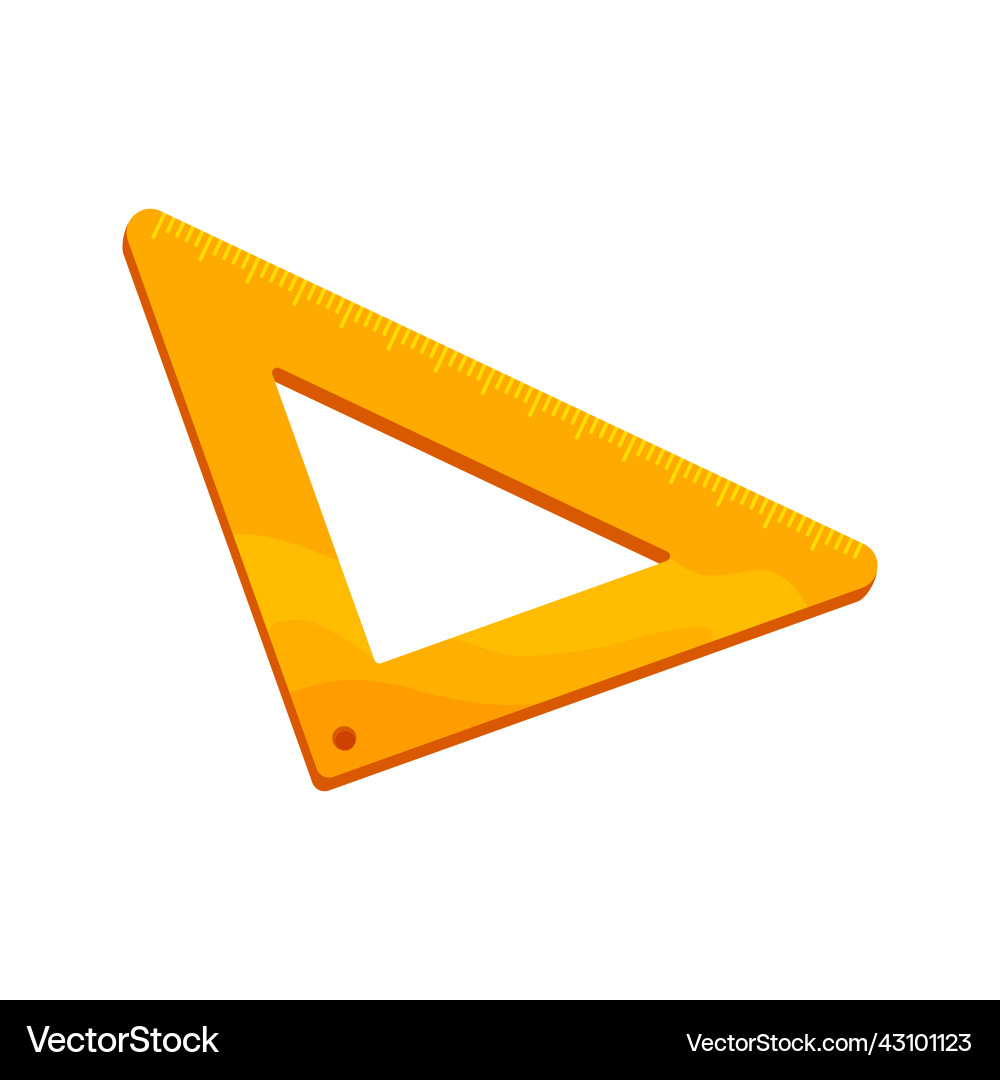 School ruler isolated icon on white triangular Vector Image