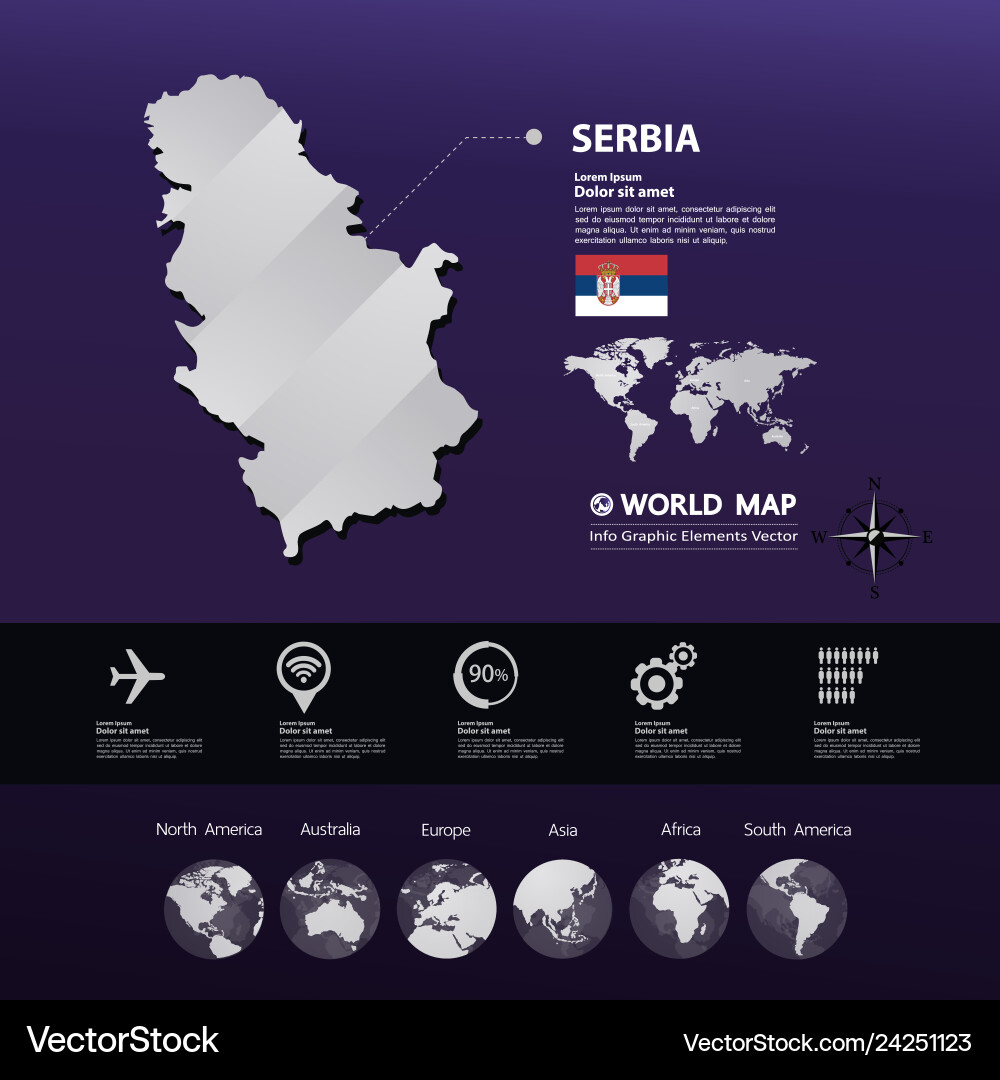 Serbia Map Royalty Free Vector Image Vectorstock
