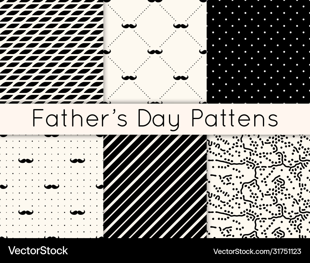 Set 6 seamless patterns for fathers day Royalty Free Vector