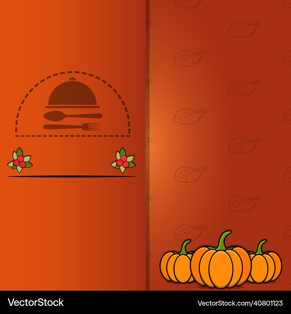 Template greeting card dinner menu Royalty Free Vector Image