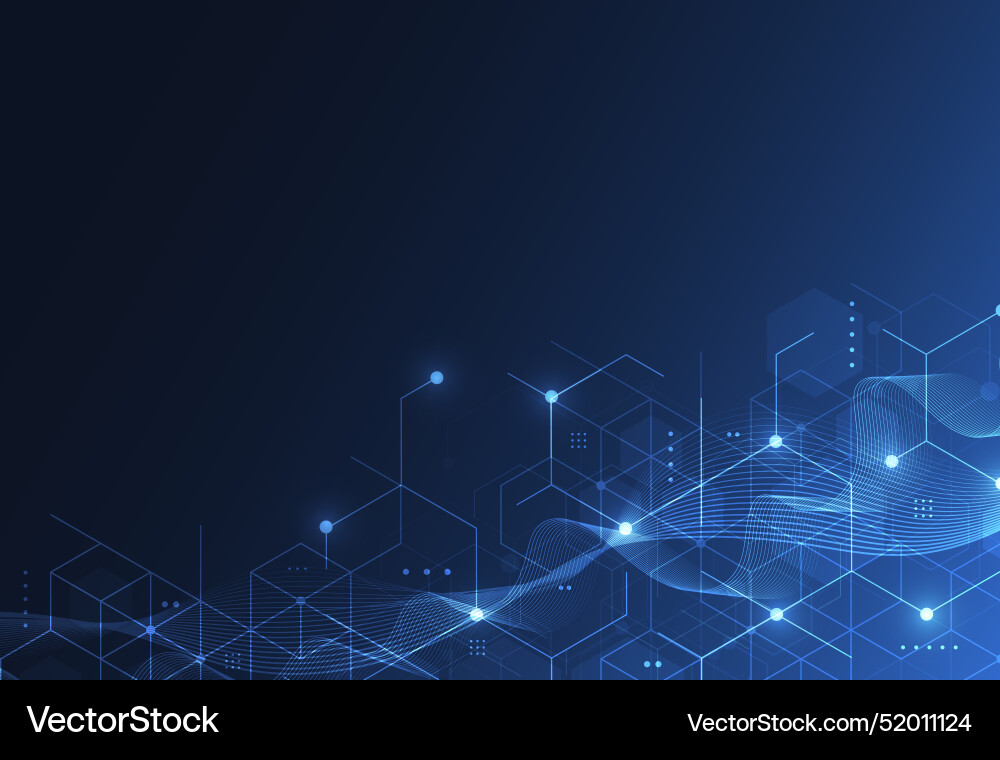 Abstract technology blue hexagons pattern Vector Image