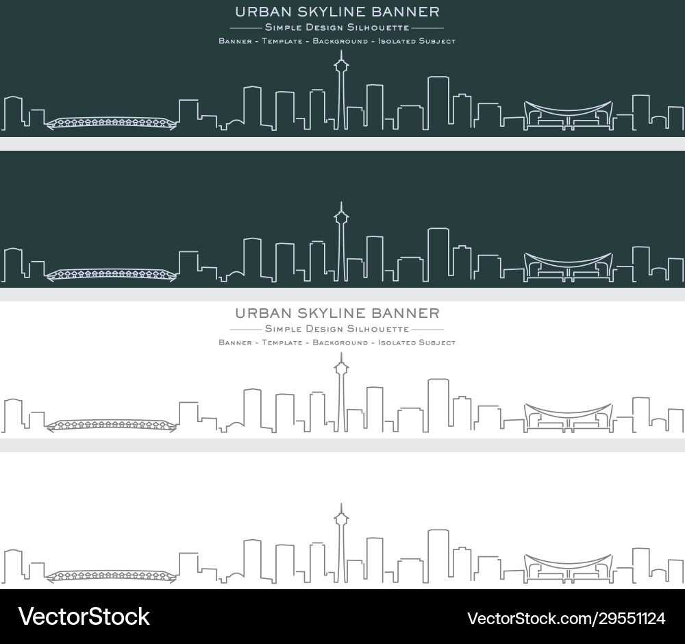 Calgary single line skyline profile banner Vector Image