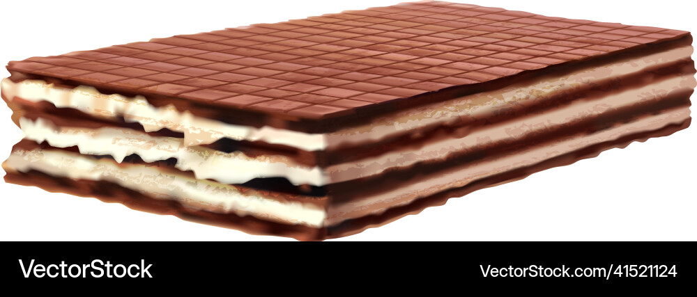 Choco wafer realistic composition Royalty Free Vector Image