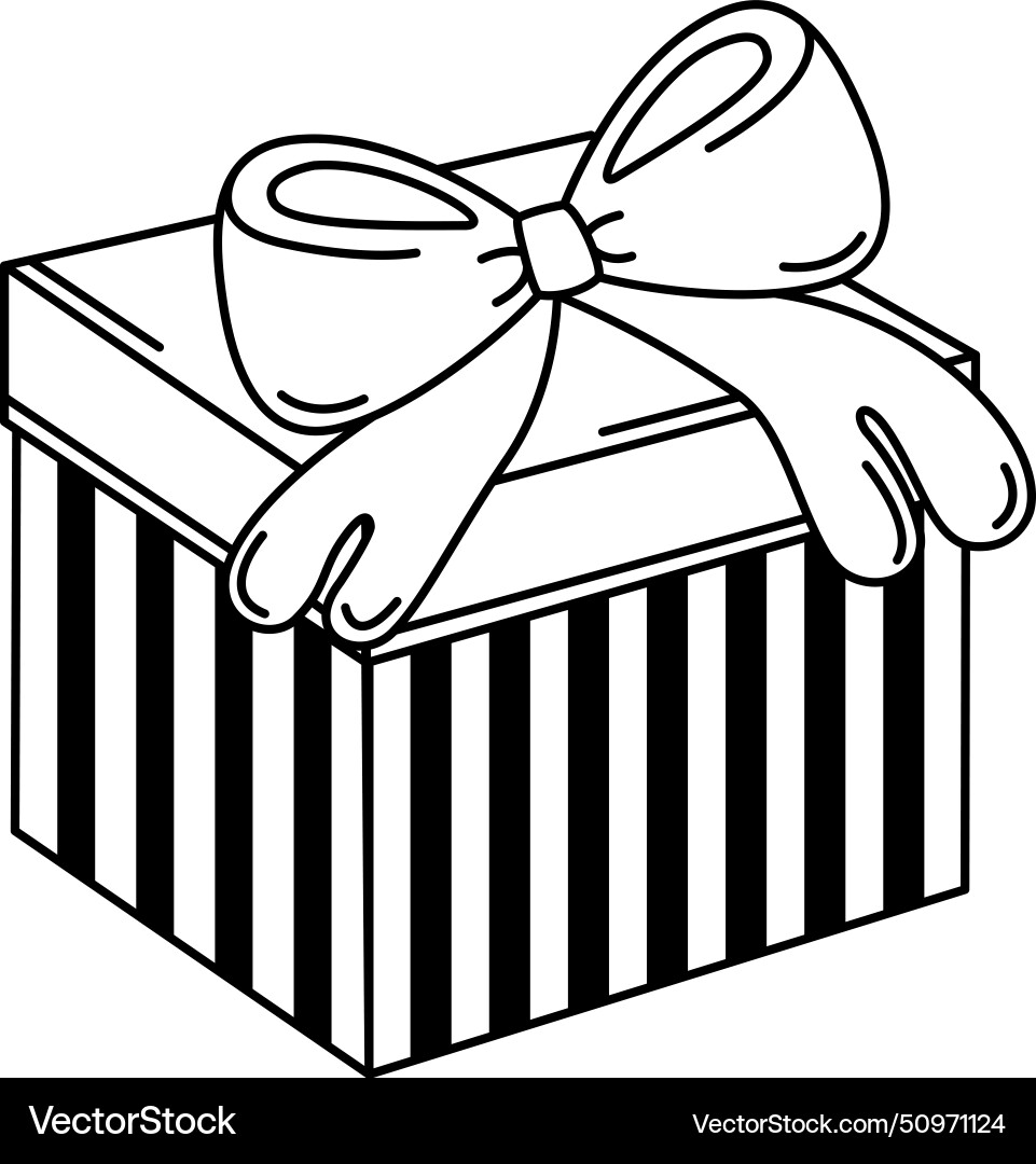 Colorful gift box outline white on background Vector Image