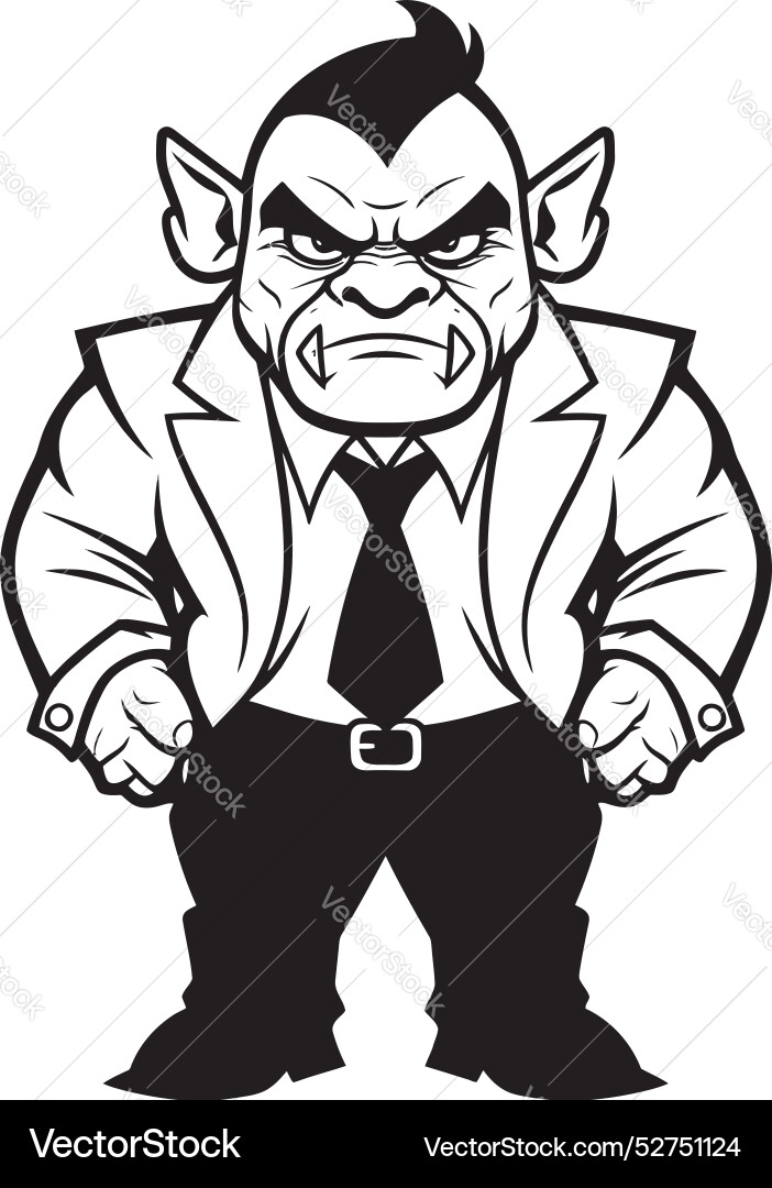 Corporate orc commander mark formal attire icon Vector Image