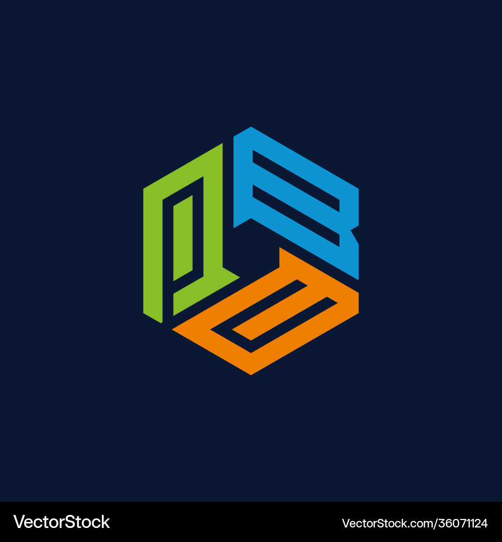 Creative initial letter pbc logo design concept Vector Image