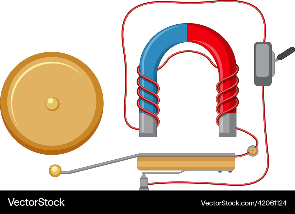 Electric Bell Diagram Showing Electromagnet Use Royalty Wooden Ding