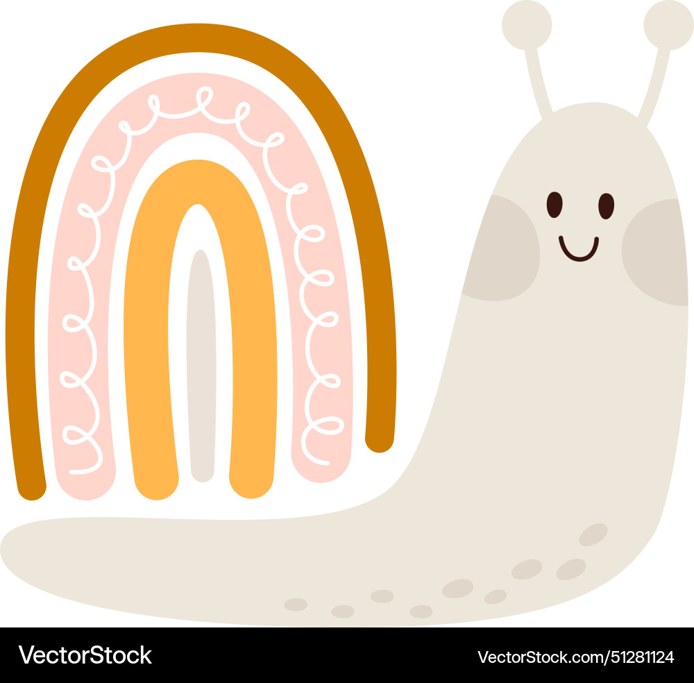 Funny rainbow snail Royalty Free Vector Image - VectorStock