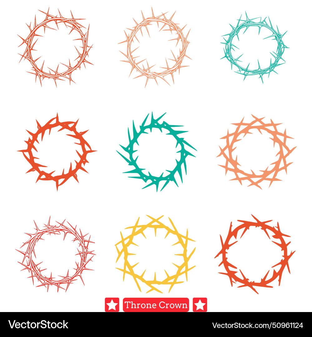Gothic thorn crown collection dark elegance in Vector Image