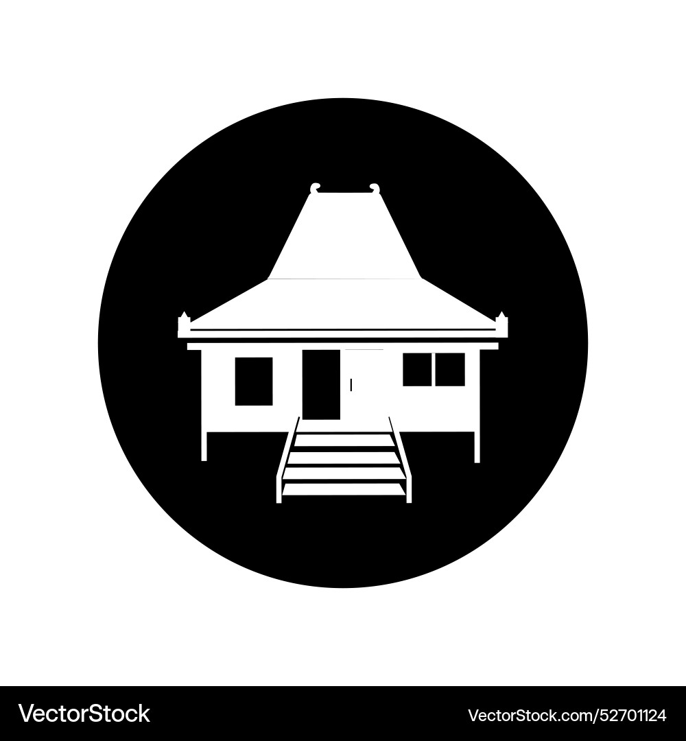 Joglo javanese traditional house icon Royalty Free Vector