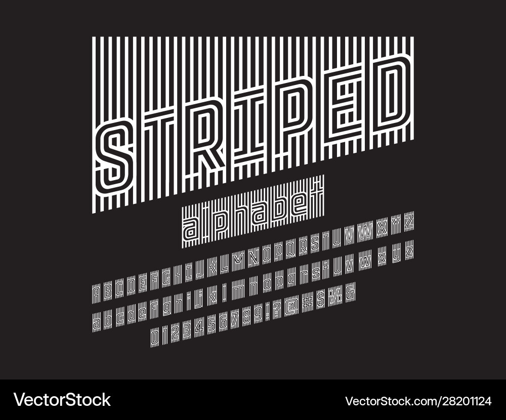Line font Royalty Free Vector Image - VectorStock