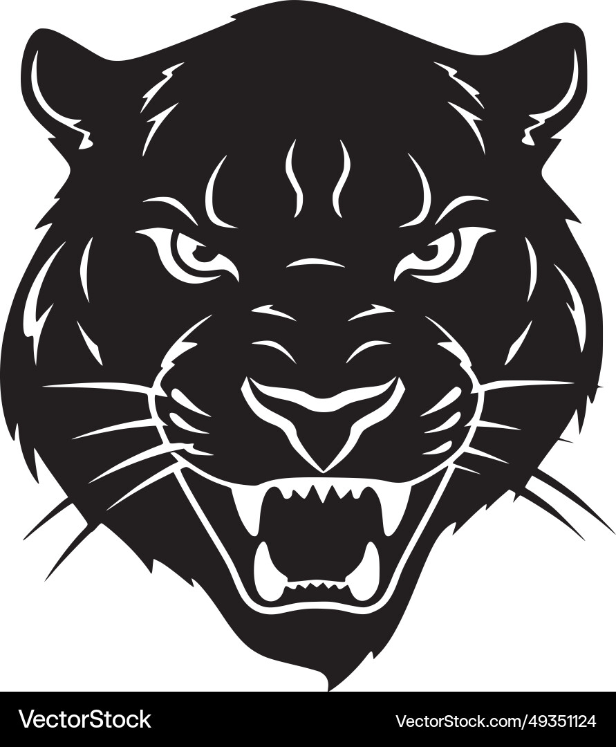 Panther - black and white Royalty Free Vector Image