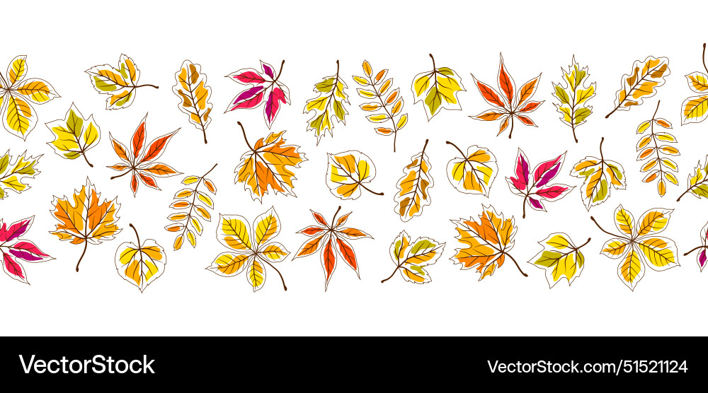 Pattern with autumn leaves background Royalty Free Vector