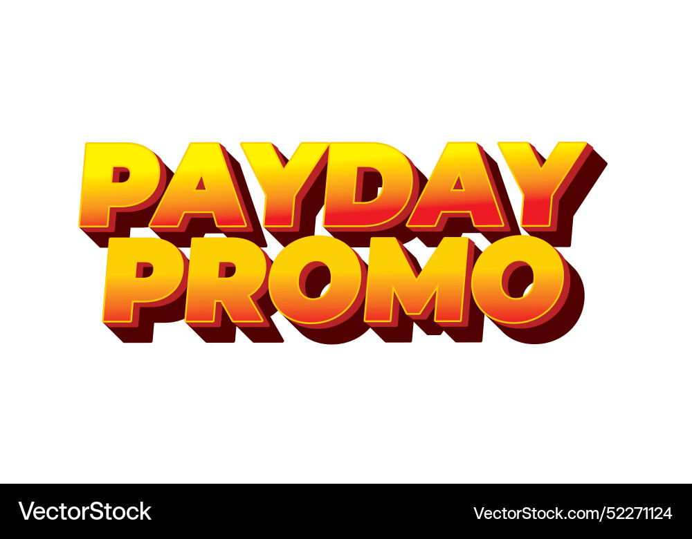 Payday promo text Effekt Design für den Verkauf Vektorbild