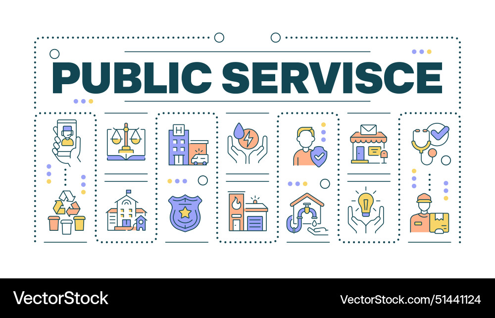 Public service word concept isolated on white Vector Image