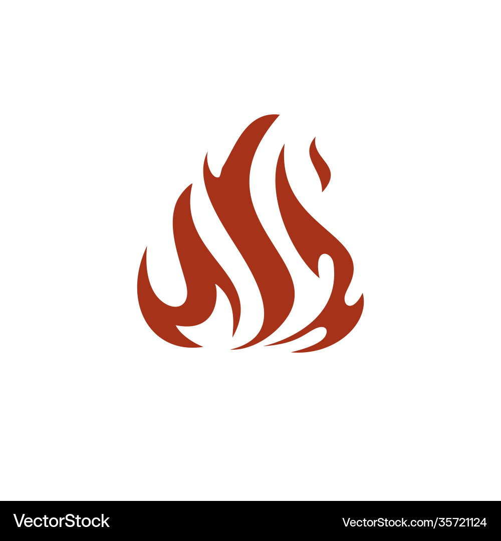 Red fire flame logo design bonfire campfire Vector Image