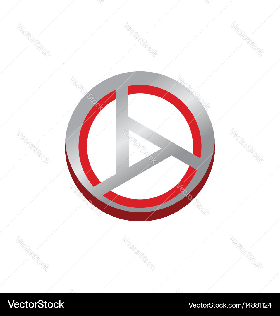 Round shape silver technology logo Royalty Free Vector Image