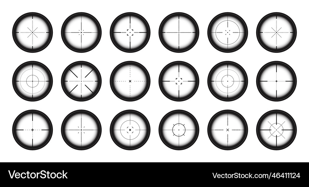 Sniper Rifle Scope - Crosshair Target Lizenzfreier Vektor
