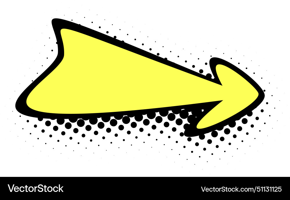 Bold yellow arrow in pop art style Royalty Free Vector Image