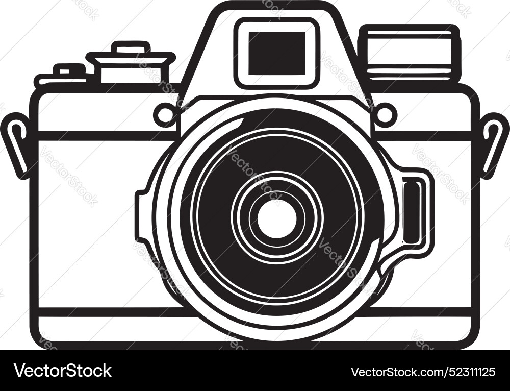 Capture the joy a modern camera silhouette Vector Image