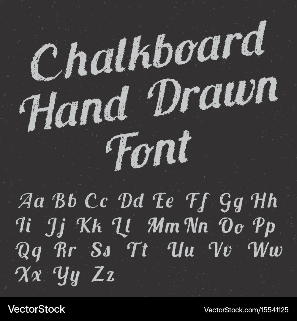 Chalkboard hand drawn font poster Royalty Free Vector Image