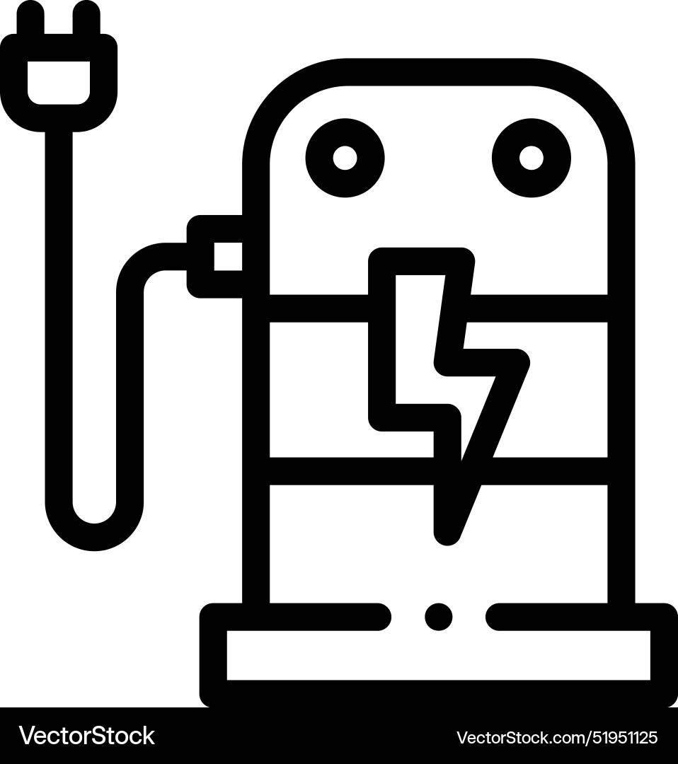 Charging station icon thin linear style design Vector Image