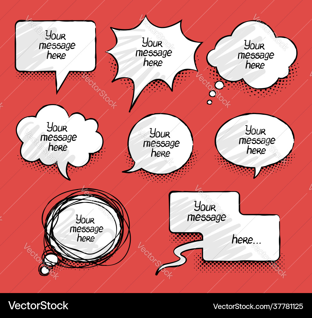 Comics message clouds Royalty Free Vector Image