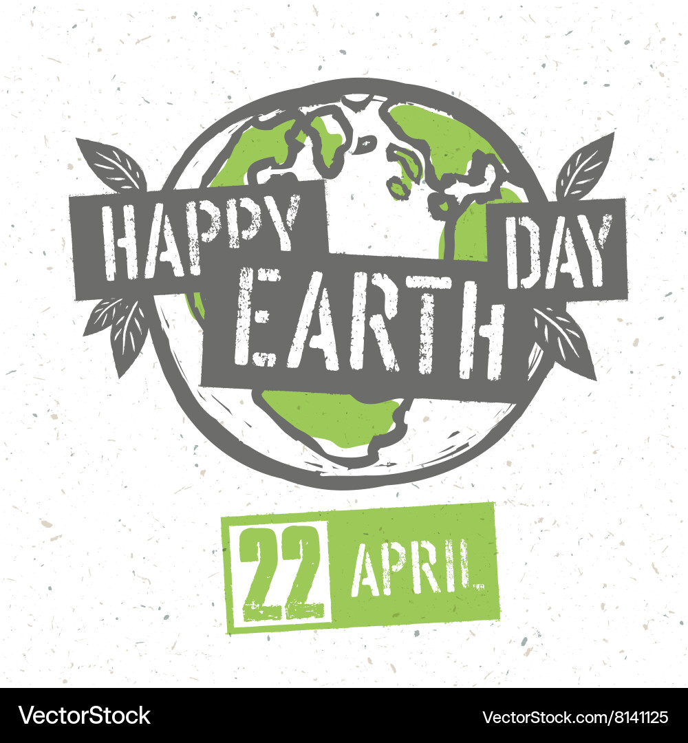 Earth Day Typography Poster Royalty Free Vector Image